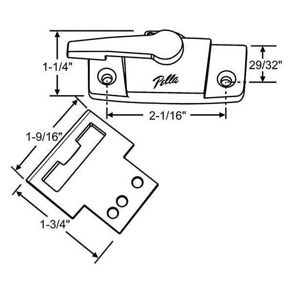 Strybuc Pella Double Hung Sash Lock 50-1376W | Zoro