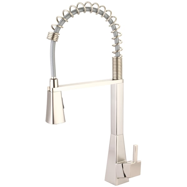 Olympia Single Handle Pre-Rinse Spring Pull-Down Kitchen Faucet in PVD ...