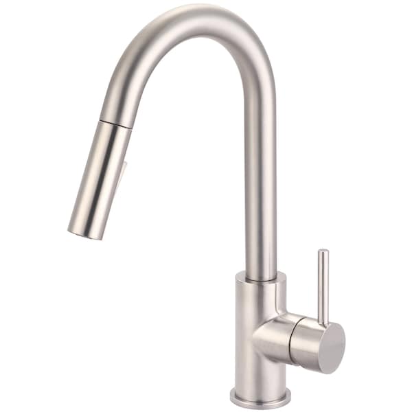 Olympia Single Handle Pull-Down Kitchen Faucet in PVD Brushed Nickel K ...