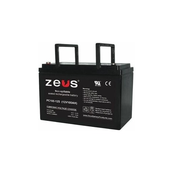 Zeus Battery Products 100Ah 12V M6 Sealed Lead Acid Battery PC100-12SM ...