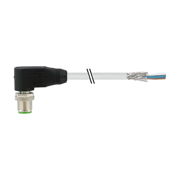Murrelektronik M12 MALE 90 Degree SHIELDED, PUR 5X0.34 shielded GRAY ...