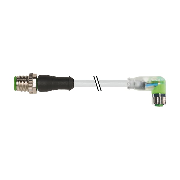 Murr Elektronik M12 male straight / M8 female 90° LED PUR-OB 3x0, 34 ...