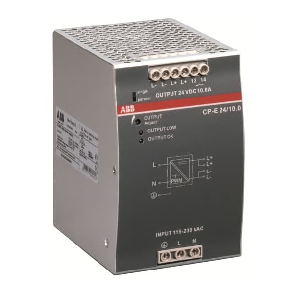 Abb Power Supply, 90/132V AC; 180/264V AC; 210/375V DC, 24V DC, 240W ...