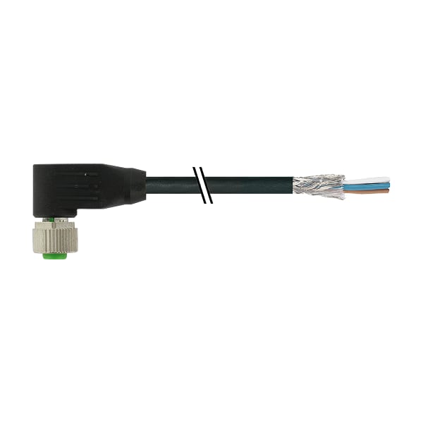 Murrelektronik M12 FEMALE 90 Degree SHIELDED, PUR 4X0.34 shielded black ...