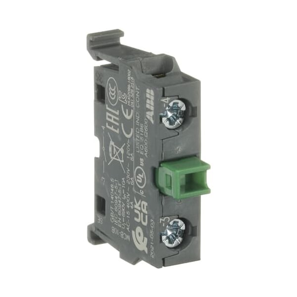 Abb MCB-10B, CONTACT BLOCK 1NO REAR MOUNTED, PK 10 MCB-10B | Zoro