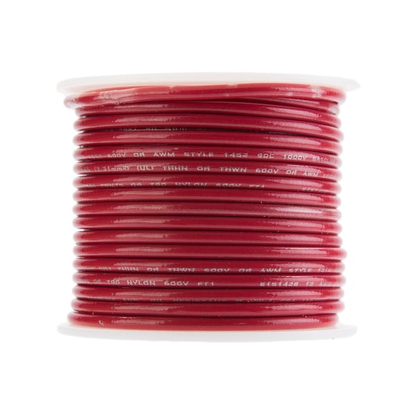 Remington Industries THHN Building Wire, Copper, 14 AWG, Red, Solid ...