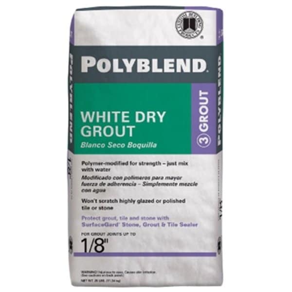 Custom Accessories Custom Polyblend Non-Shrinking Dry Grout, White, 25 ...