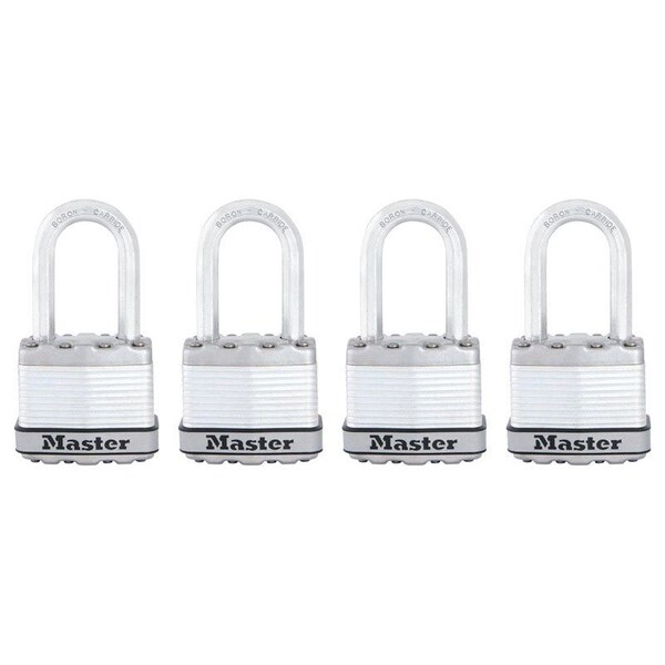 Master Lock Padlock Slvr 1-3/4"W 4Pk M1XQLFHC | Zoro