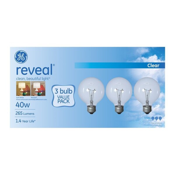 Current Ge 3Pk Clr Globe Bulb 11658 | Zoro