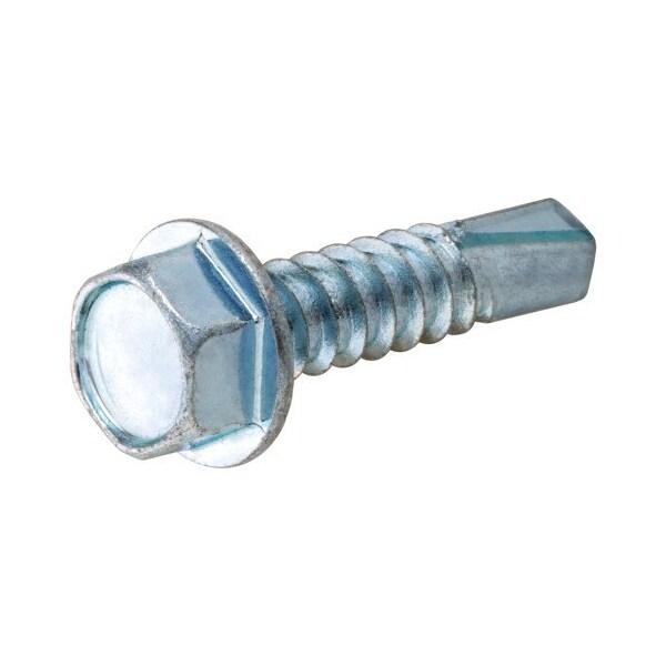 Hillman Self-Drilling Screw, 1/4"-14 x 2 in, Zinc Plated Steel Hex Head ...