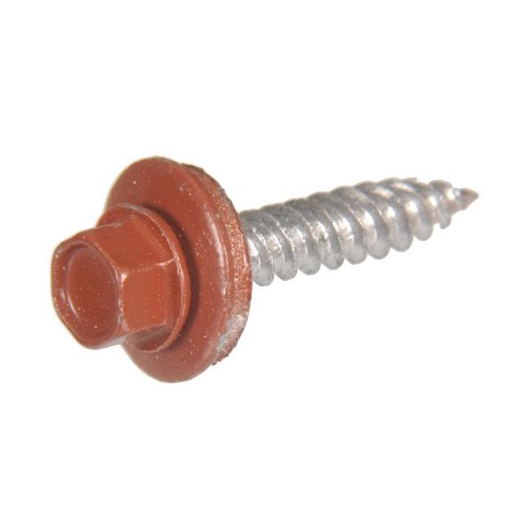 Hillman Self-Drilling Screw, #10 x 1-1/2 in, Red Steel Hex Head Hex ...