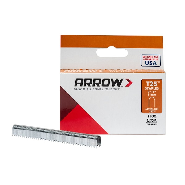 Arrow Fastener Staple F/T25 Bx1000 7/16In 257 | Zoro
