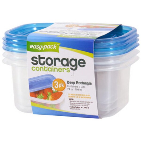 Easy Pack Food Stor Cont Rectangle 3Pk 8065 | Zoro