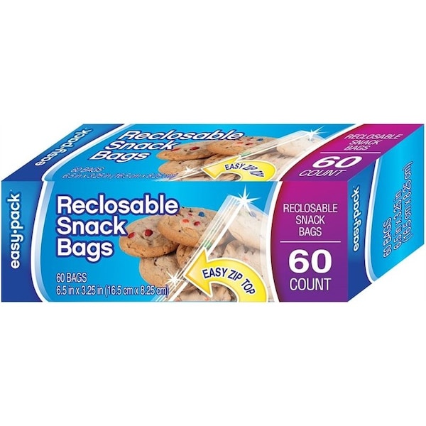Easy Pack Bag Snack Size Bag Zip 60Ct 1300 | Zoro