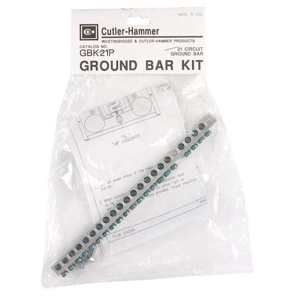 Eaton Cutler-Hammer Ground Bar Kit GBKP21P | Zoro