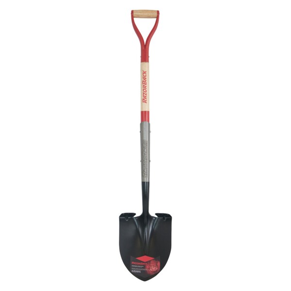 Razor-Back Digging Round Point Shovel, Steel, Wood D-Handle 2594200 | Zoro