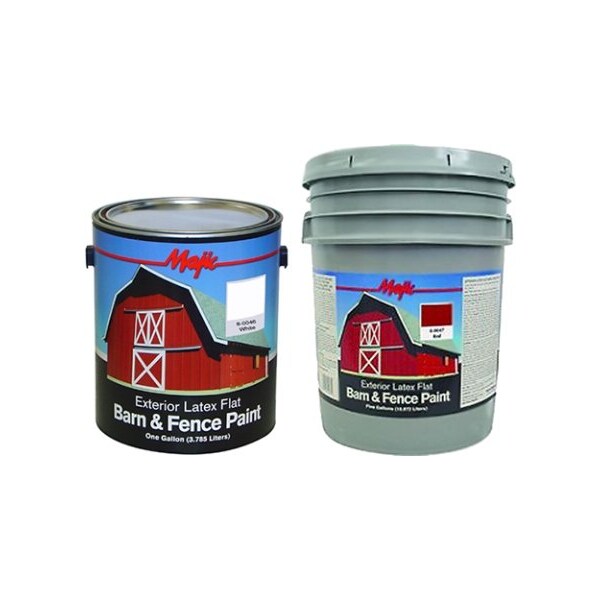 Majic Paints 8-0047-1 BARN PAINT GAL RED FLAT LATEX 2424828 | Zoro