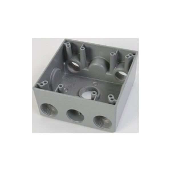 Greenfield BOX 2 GANG FIVE 3/4 HOLES - GRAY B352PS | Zoro