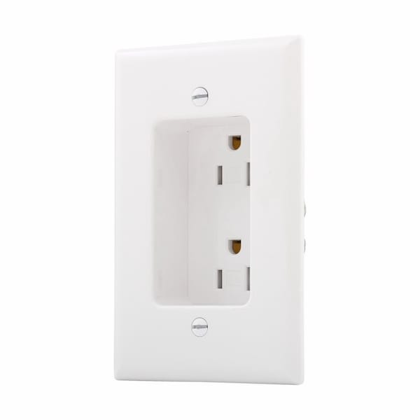Cooper Wiring Eaton Recessed Receptacle, 2-Pole, 15 A, 125 V, NEMA: 5 ...