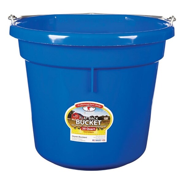 Little Giant Duraflex Plastic Flat Back Bucket P20FBBLUE | Zoro