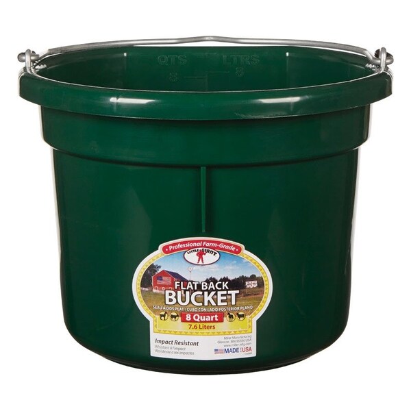 Miller Little Giant Duraflex Plastic Flat Back Bucket P8FBGREEN | Zoro