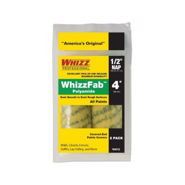 Whizz 4 in. Whizzfab 1/2 in. Nap Mini Roller, 2PK 84012 | Zoro