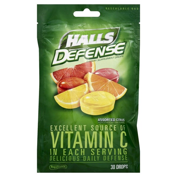 Halls Defense Vitamin C Drops, 30PK 558613 | Zoro