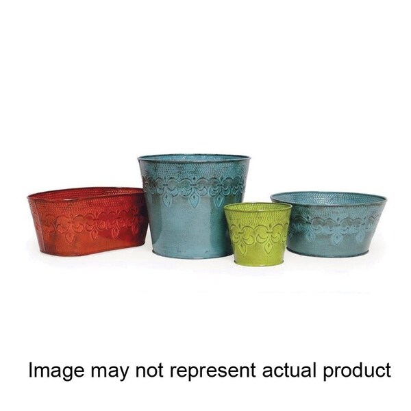 Robert Allen 10 in. Surf-Bl Mtl Planter MPT01642 | Zoro