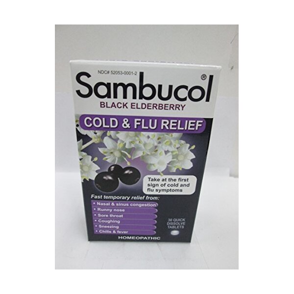 Sambucol Black Elderberry Cold & Flu Relief Tablets 01558485 | Zoro