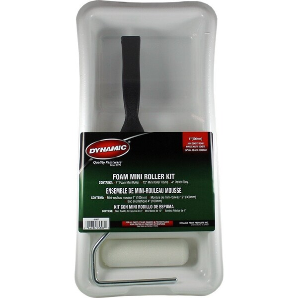 Dynamic Paint Products Dynamic 4 in. 100mm Foam Mini Roller Tray Kit ...