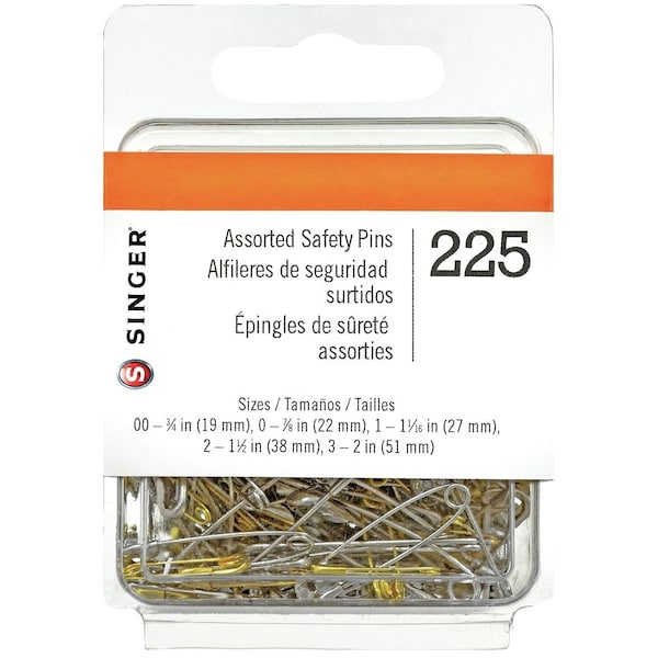 Singer Notions Dyno Safety Pins Assorted, 225PK 00205 | Zoro