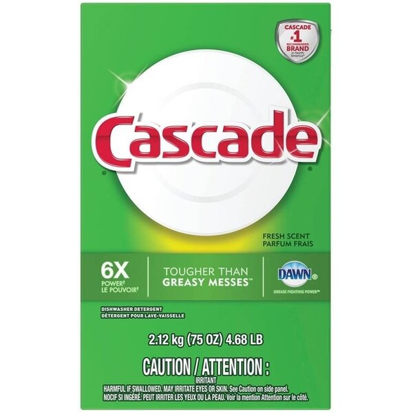 Cascade 33836 Dishwasher Detergent, 75 Oz, Powder, Scented, White 34036 ...