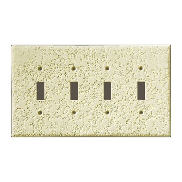 Can-Am Supply InvisiPlate Switch Wallplate, 5 in L, 8.63 in W, 4 -Gang ...