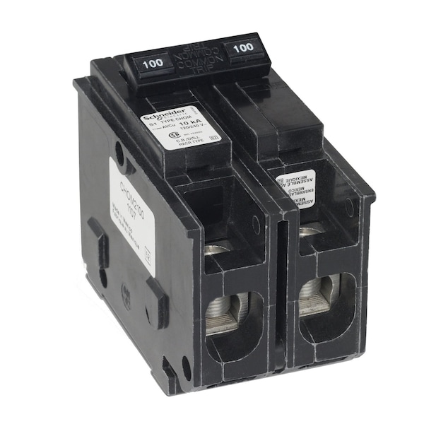 SCHNEIDER ELECTRIC 100A, 2 pole Miniature Circuit Breaker, CHOM, 120 ...
