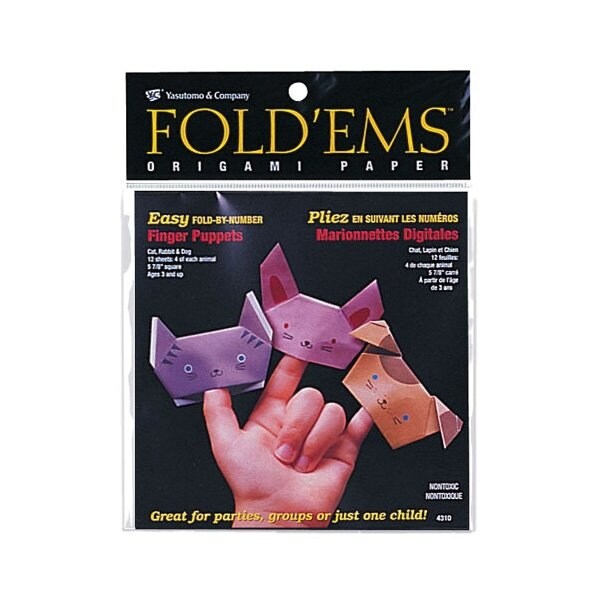Yasutomo Origami Paper Fold By Number Finger Puppets 12 Sheet YO4310 | Zoro