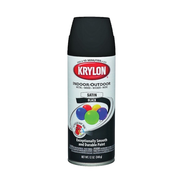 Krylon Paints 12oz Semi-Flat Black 1613 | Zoro