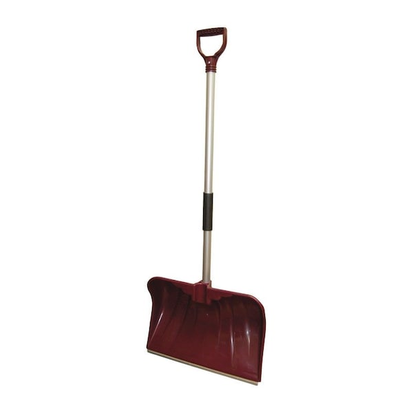 Back-Saver Snow Shovel And Pusher, 20 In W Blade, Polyethylene Blade ...