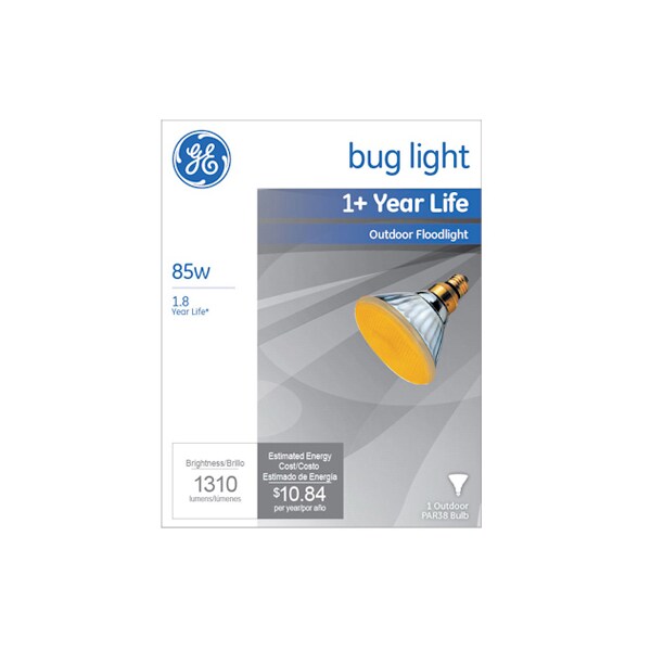 Current GE Bug Lightbulb, 85 W, PAR38 Bulb, E26 Medium Base, Yellow ...