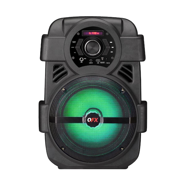 Qfx 8" Bluetooth Rechargeable LED Light Party Speaker w/ Smart App ...