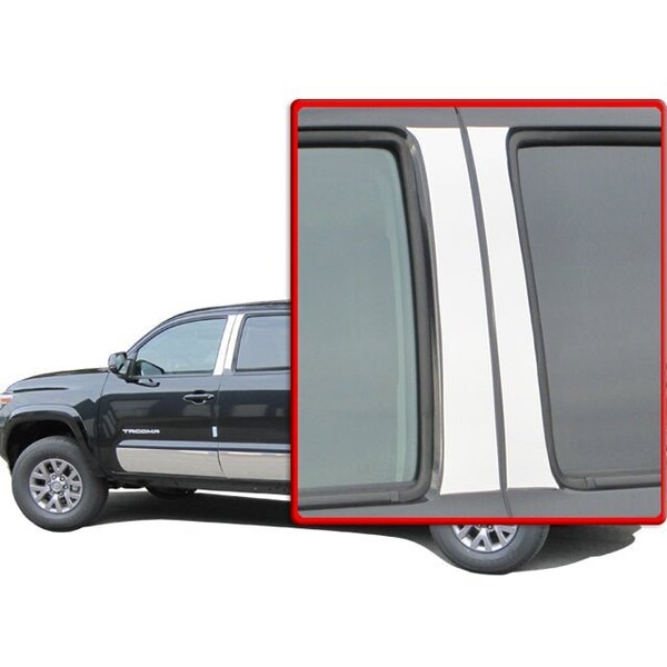 Qaa Stainless Steel Pillar Exterior Trim 4Pc Fits 2016-2023 Toyota ...