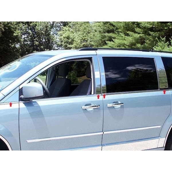 Qaa Stainless Steel Pillar Post Trim fits Town & Country 08-16, Grand ...