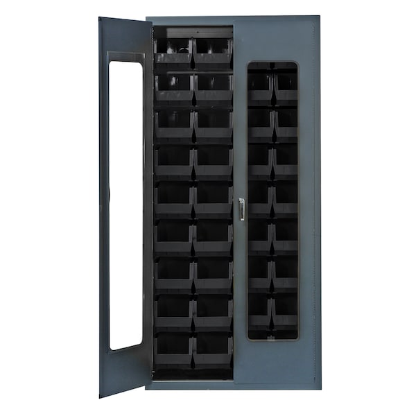 Quantum Storage Systems Clear-View Security Bin Cabinet QSC-C240BK | Zoro