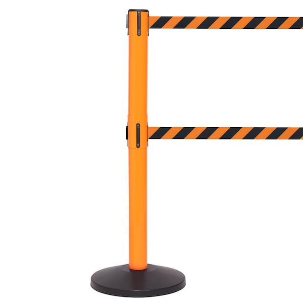 Queue Solutions SafetyPro 300, Orange, 16' Yellow/Black BEWARE OPEN PIT ...