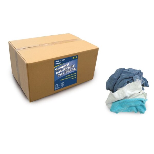 Proclean Sanitized Anti-Bacterial Terry Cloth Rag, Colored, 25lbs Bag ...