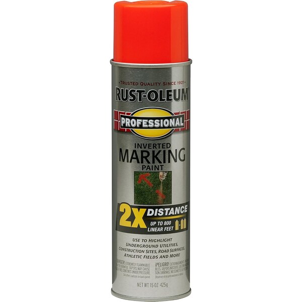 Rust-Oleum Inverted Marking Paint, 15 Oz, Fluorescent Red-Orange 266590 ...