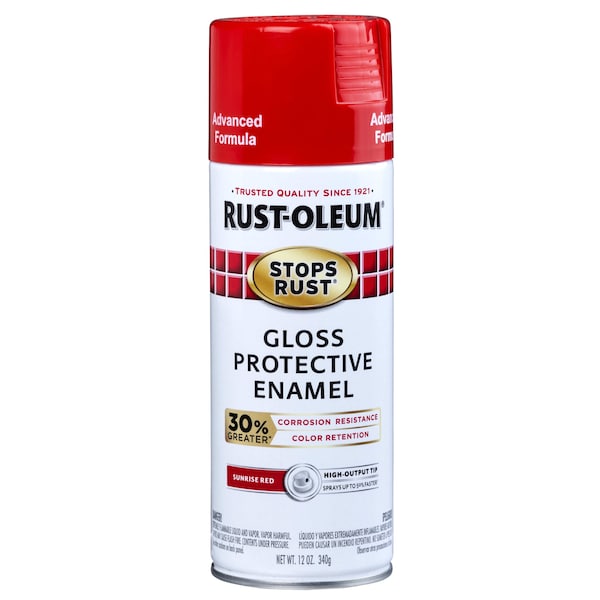 Rust-Oleum Sunrise Red, Gloss, 12 oz 338919 | Zoro