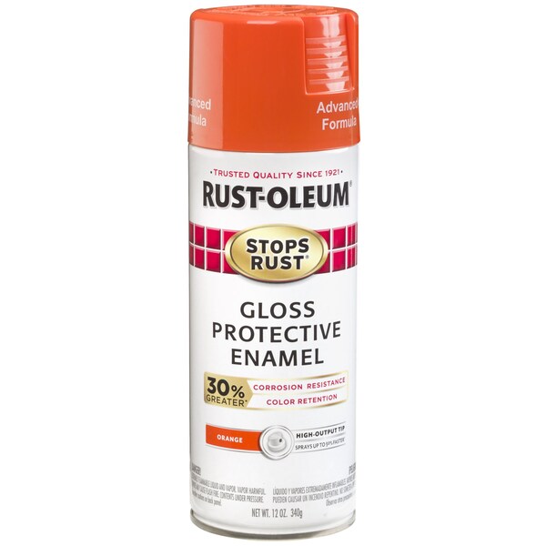 Rust-Oleum Orange, Gloss, 12 oz 338929 | Zoro