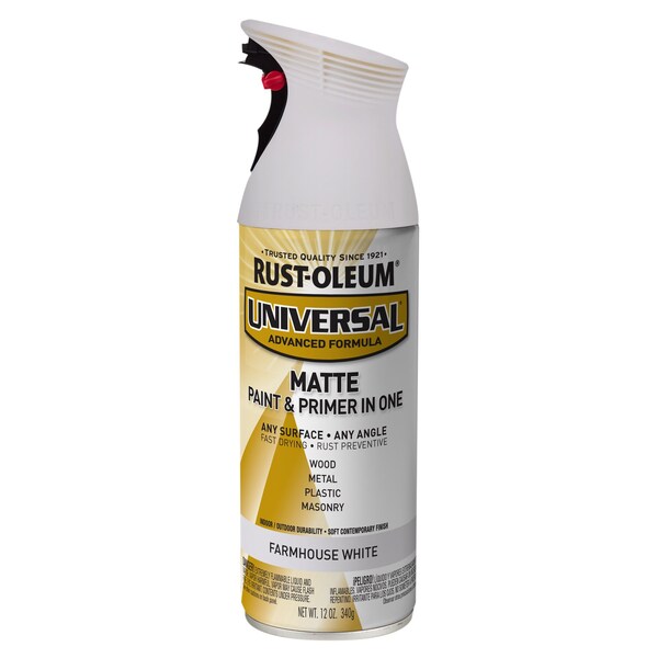 Rust-Oleum Spray Paint, Farmhouse White, Matte, Solvent, 12 oz 376725 ...