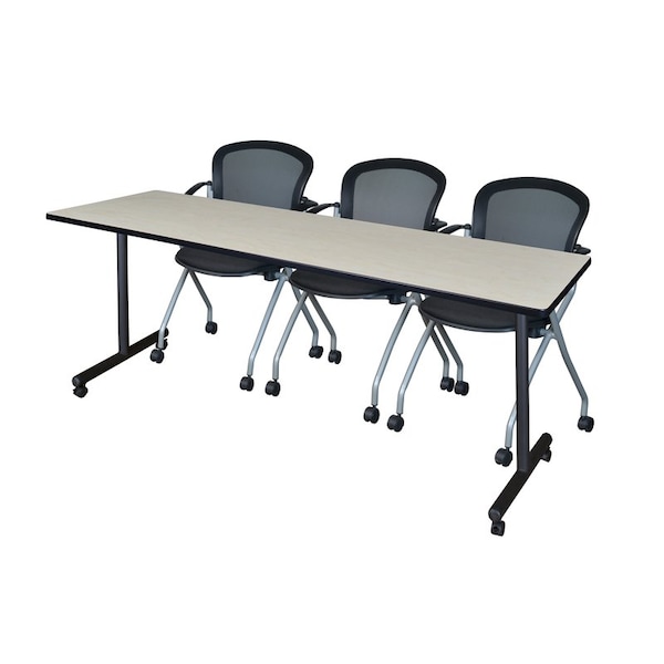 Regency Regency Kobe 84 x 24 in. Mobile T-Base Training Table- Maple, 2 ...