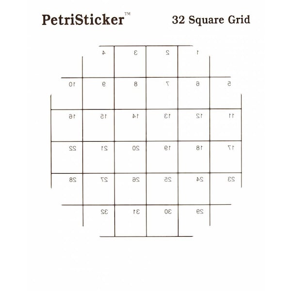 Diversified Biotech Petri Stickers, 32 Grid, 36/pk, 36PK 247010 | Zoro